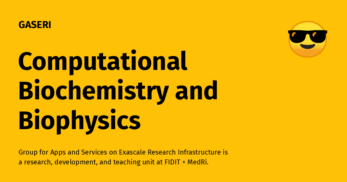 Computational Biochemistry and Biophysics - GASERI