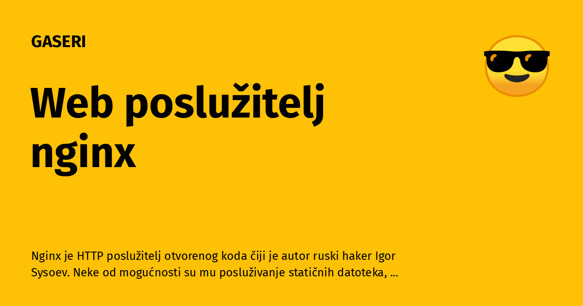 Web poslužitelj nginx - GASERI