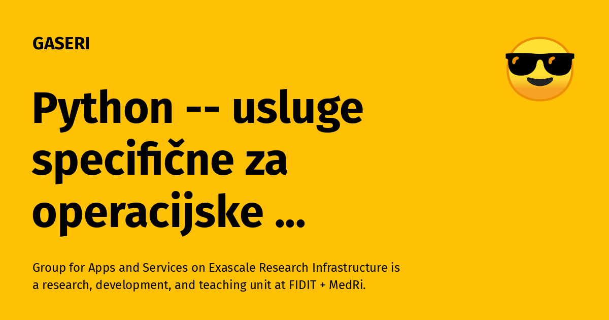 Python Usluge Specifične Za Operacijske Sustave Slične Unixu