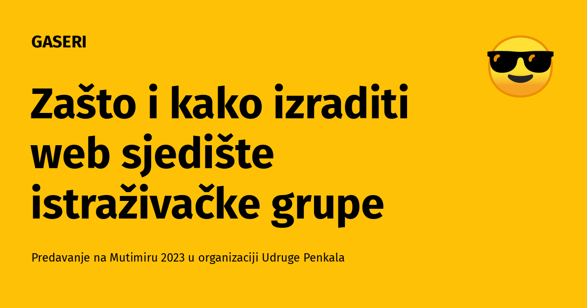 Zašto i kako izraditi web sjedište istraživačke grupe - GASERI